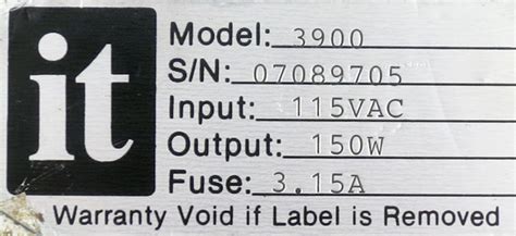 Used Illumination Technologies Model 3900 Light Source