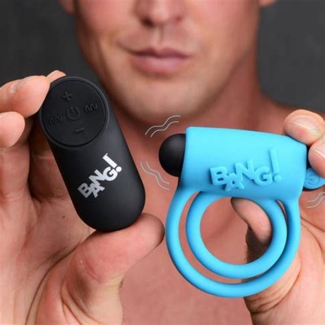 Bang Remote Control X Vibrating Cock Ring And Bullet Blue Sex Toy HotMovies