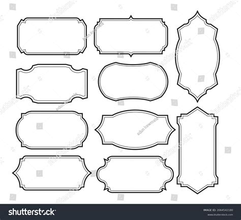 Set Frames Border Design Vintage Stock Vector Royalty Free Shutterstock