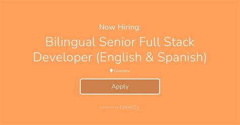 Bilingual Senior Full Stack Developer English And Spanish At Snappycx