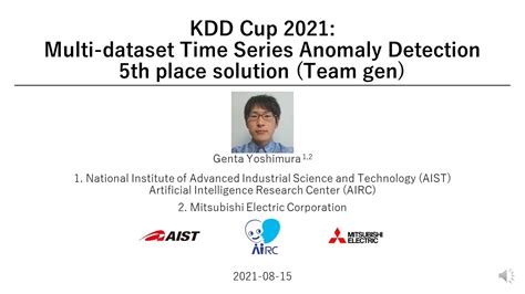kdd cup 2021 multi dataset time series anomaly detection 5th place solution team gen youtube
