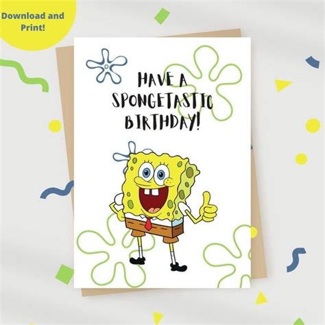 Spongebob Birthday Cards Printable