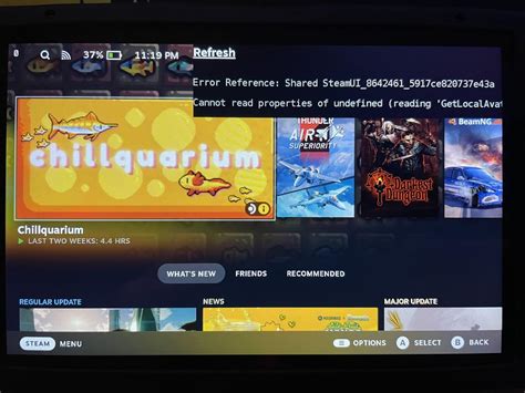Latest Update Error After Reboot Rsteamdeck