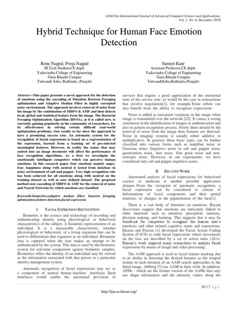 Pdf Hybrid Technique For Human Face Emotion Detection Dokumentips