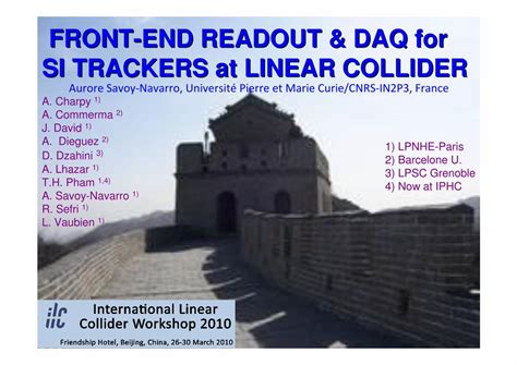 Pdf Front End Readout And Daq For Si Trackers At Linear … · Amplifiers