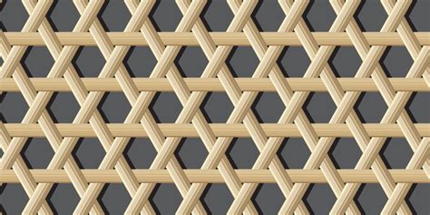 Hexagonal Rattan Weave Pattern With Dark Gray Background Perfect For