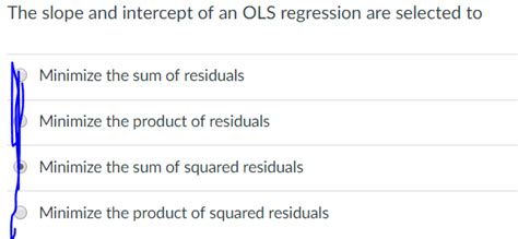 solved the slope and intercept of an ols regression are