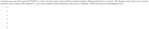 Solved An Electron Moving With A Speed Of M S In Chegg