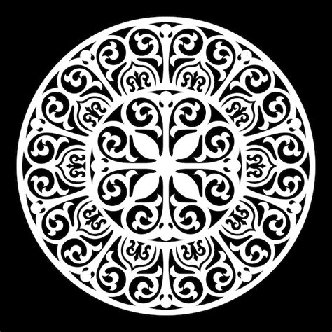 Premium Vector Decorative Circle Floral Pattern For Cnc Cutting