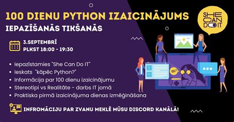 Jana Ķirse On Linkedin Pieteicos Shecandoit 100 Dienu Python Izaicinājumam Kāpēc Python Sāku