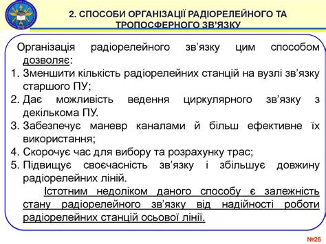 Лекція 7 Організація військового звязку Заняття 7 Основи організації радіорелейного та