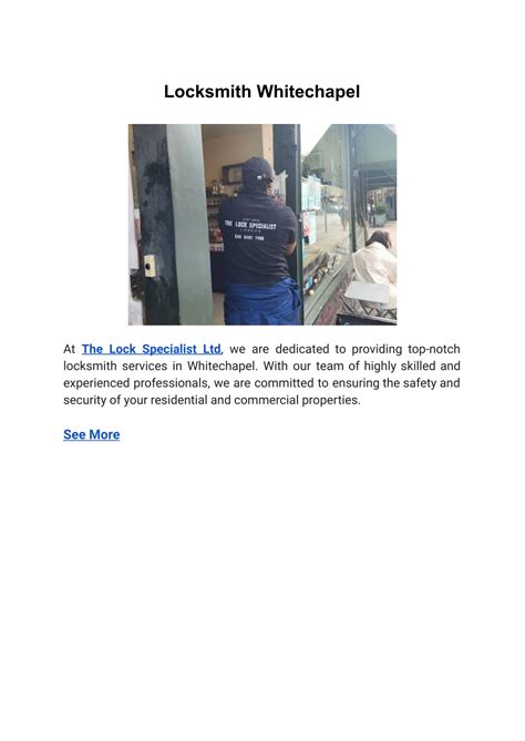 Ppt Locksmith Whitechapel Powerpoint Presentation Free Download Id
