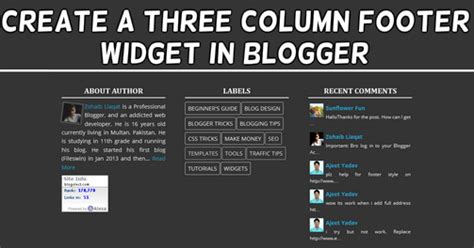 How To Create A Three Column Footer Widget In Blogger Blogolect