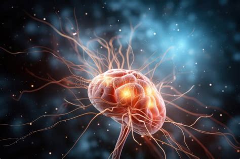 Brain Of Human Brain Showing Neurons Firing And Neural Extensions Stock Illustration