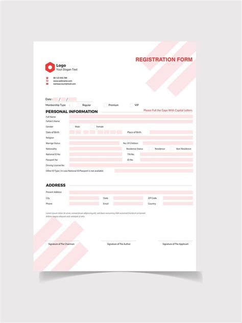 Modern Registration Form 20810429 Vector Art At Vecteezy