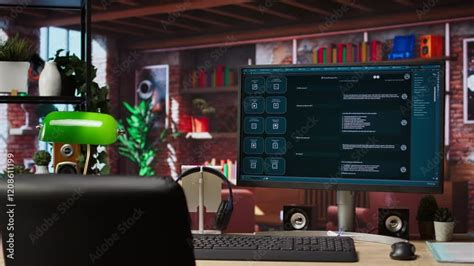 Ai Llm Chatbot Answering User Prompts Using Predictive Technology In Home Office Computer Setup