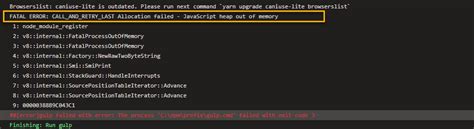 Javascript Set Maxoldspacesize In Gulp Task In Yaml Stack Overflow