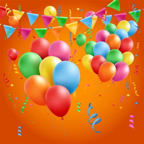 생일 배경 그래픽 벡터 컬러 풍선 Eps Uidownload