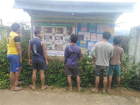 ဘောဂလိမြို့ရုံး၏ မြေစိုက်နံရံကပ်ပြဘုတ်တွင် ကိုဗစ် ၁၉ ရောဂါဆိုင်ရာ သိကောင်းစရာများ ပြသ