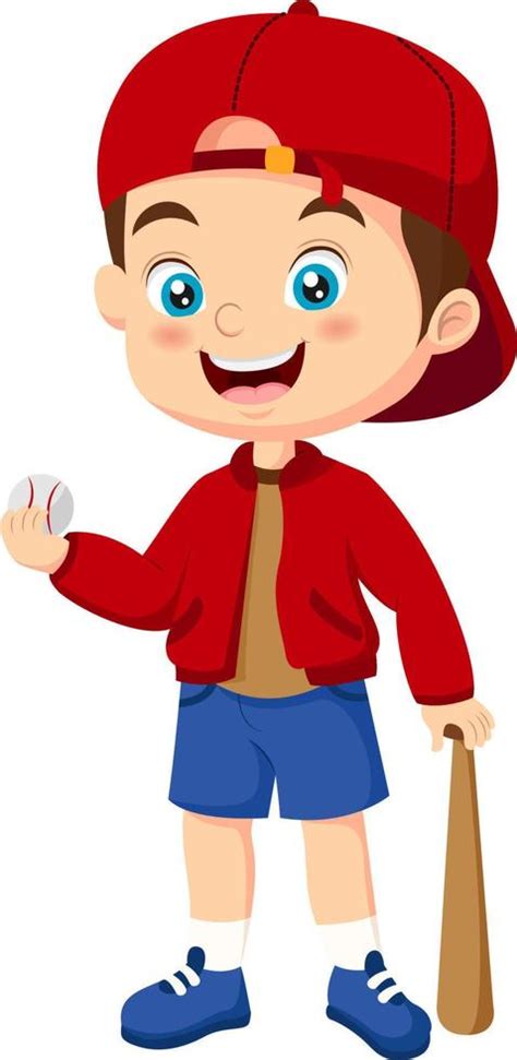 Cute Little Boy Baseball Player 10067858 Vector Art At Vecteezy