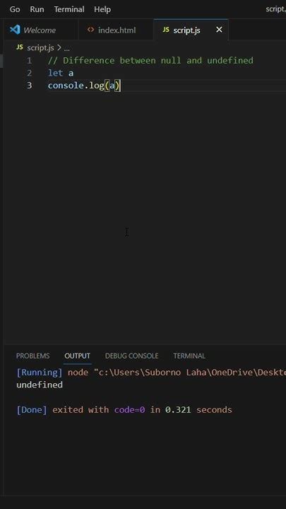 Null Vs Undefined In Javascript Javascript Coding Programming Youtube