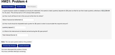 Solved Hw21 Problem 4 Previous Problem Problem List Next