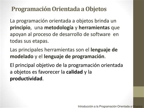 Ppt Introducci N A La Programaci N Orientada A Objetos Powerpoint Presentation Id