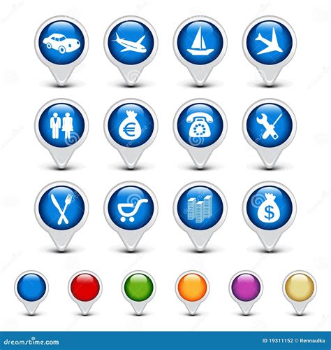 vector navigation pointers of map stock vector illustration of
