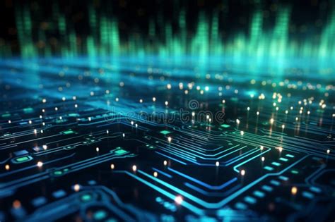 Binary Code Waves Depict Data Flow Digital Security In Internet