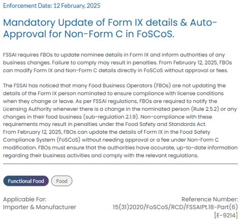 Update Form Ix And Non Form C Modifications In Foscos India