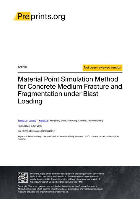 Pdf Material Point Simulation Method For Concrete Medium Fracture And