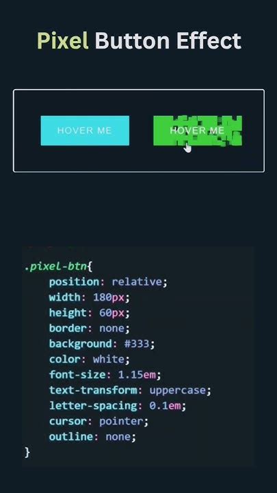 Pixel Button Effect For Website Shorts Viral Trending Coding