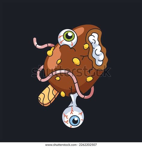 Scary Ice Cream Zombie Cartoon Design Stock Vector Royalty Free 2262202507 Shutterstock