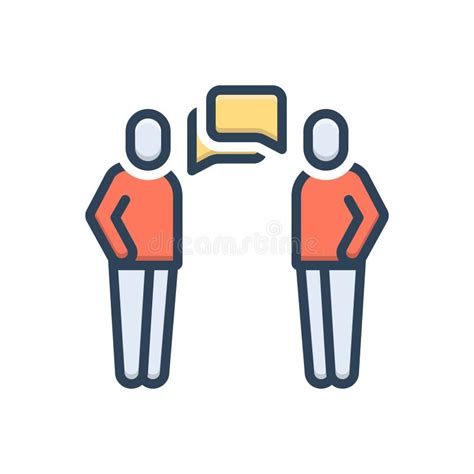 Color Illustration Icon For Communication Dialogue And Conversation Stock Illustration