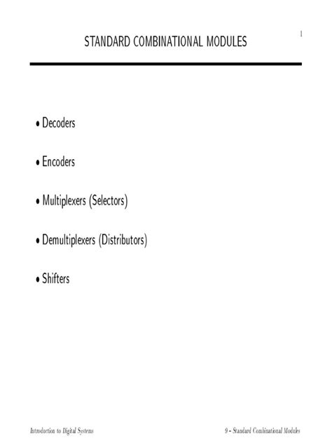 Ch9standard Combinational Modules Pdf Computing Computer Engineering
