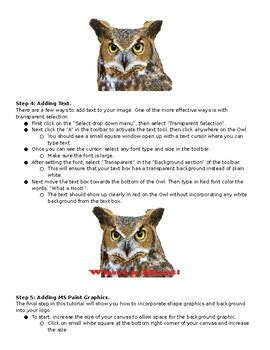 Digital Editing Microsoft Paint Tutorial By Second Hand Lesson Plans