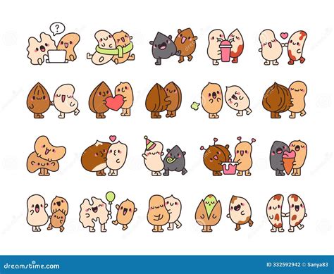 Couple Of Adorable Lucky Fetus Nut Stock Illustration Illustration Of