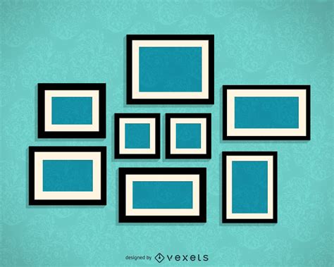 Black Frames Set Vector Download