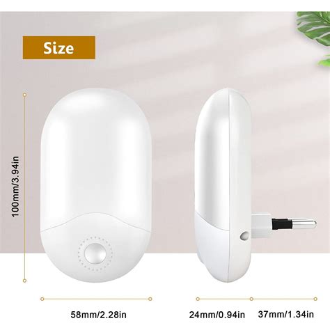 Пакет от 2 Led нощни лампи със сензор за светлина бели Emag Bg