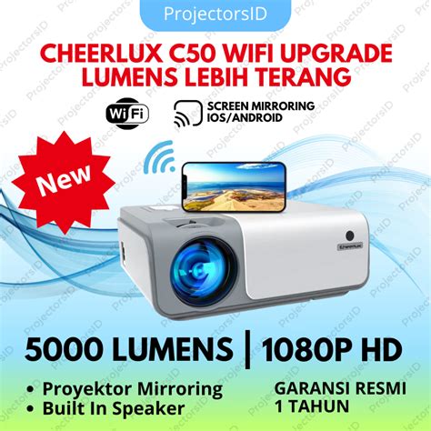 Jual Cheerlux C Proyektor Wifi Screen Mirroring Projektor C Wifi Dengan Tv Tuner Led