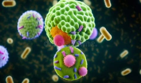Cell Life Abstract Scientific Illustration Stock Illustration