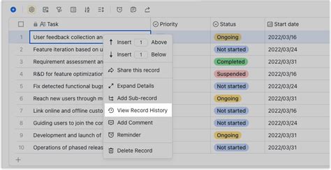 View Edit History In Base