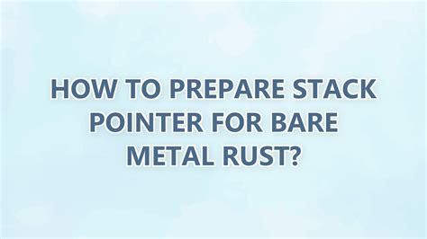 How To Prepare Stack Pointer For Bare Metal Rust 2 Solutions Youtube