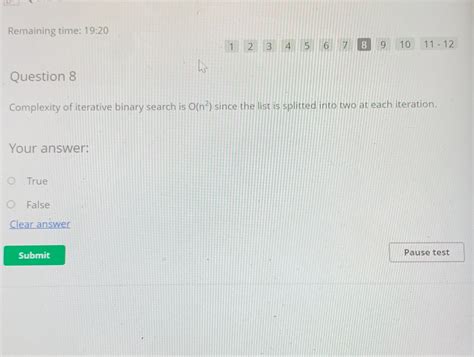 Solved Remaining Time 1920question 8complexity Of