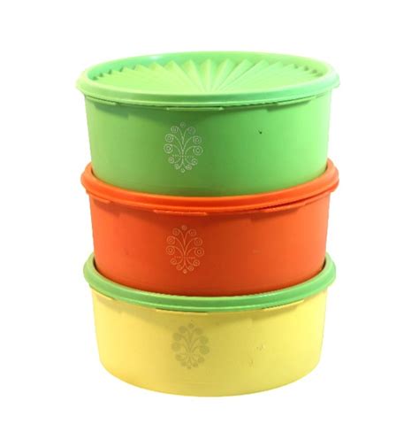 Set Of 3 Tupperware Storage Containers With Lids Tupperware Sunburst Servalier Containers 1204