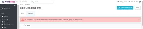 Unknown Column Idtaxrulesgroup In Where Clause While Taxrulegroup Updating · Issue 32317