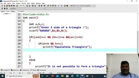 C317 Program To Find The Type Of Triangle In C Using Nested If For Beginnersdr Kaja