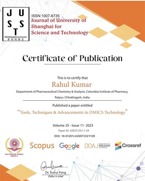 Rahul Kumar Goswami On Linkedin Happy To Share With You All Published Review Paper In Jusst