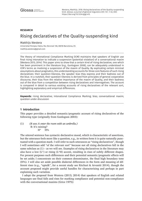 Pdf Rising Declaratives Of The Quality Suspending Kind Pdf Rising Declaratives Of The Quality Suspending Kind
