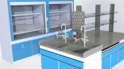实验室布局图 通风柜 滴水架 实验台 Solidworks 2018 模型图纸下载 懒石网